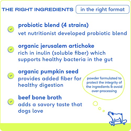 Native Pet Probiotic for Dogs - Vet Created Probiotic Powder for Dogs for Digestive Issues - Dog Probiotic Powder + Prebiotic + Bone Broth - 232 Gram 6 Billion CFU- Probiotics Dogs Will Love! (8.2 oz)