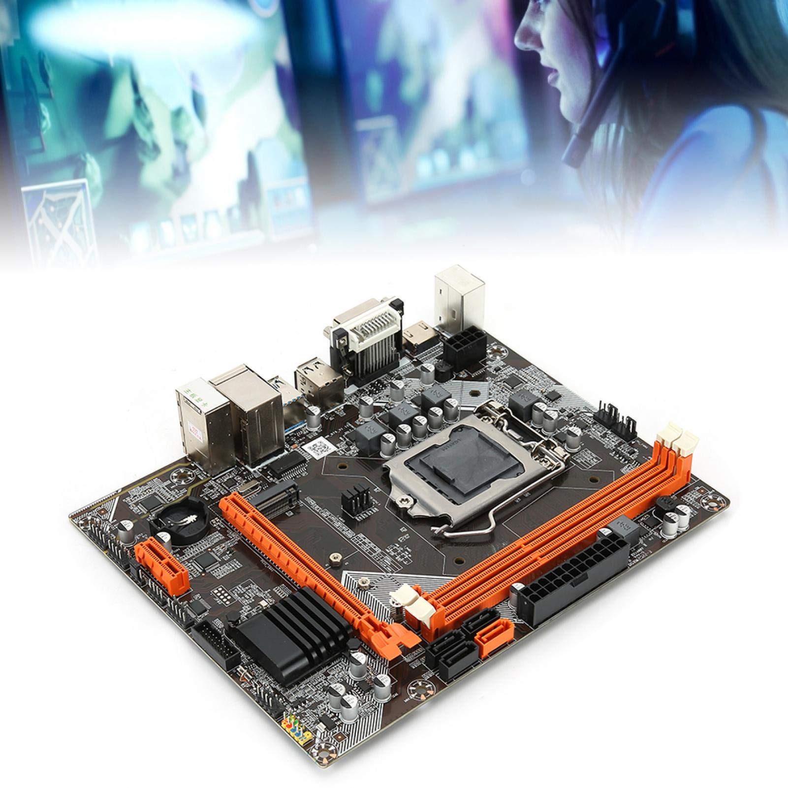 Kafuty-1 B75 Desktop Computer Motherboard, LGA 1155 DDR3 CPU Mainboard Support NVME+NGFF Dual Mode Hard Disk, SATA3.0/USB3.0/6-Channel Audio Chip