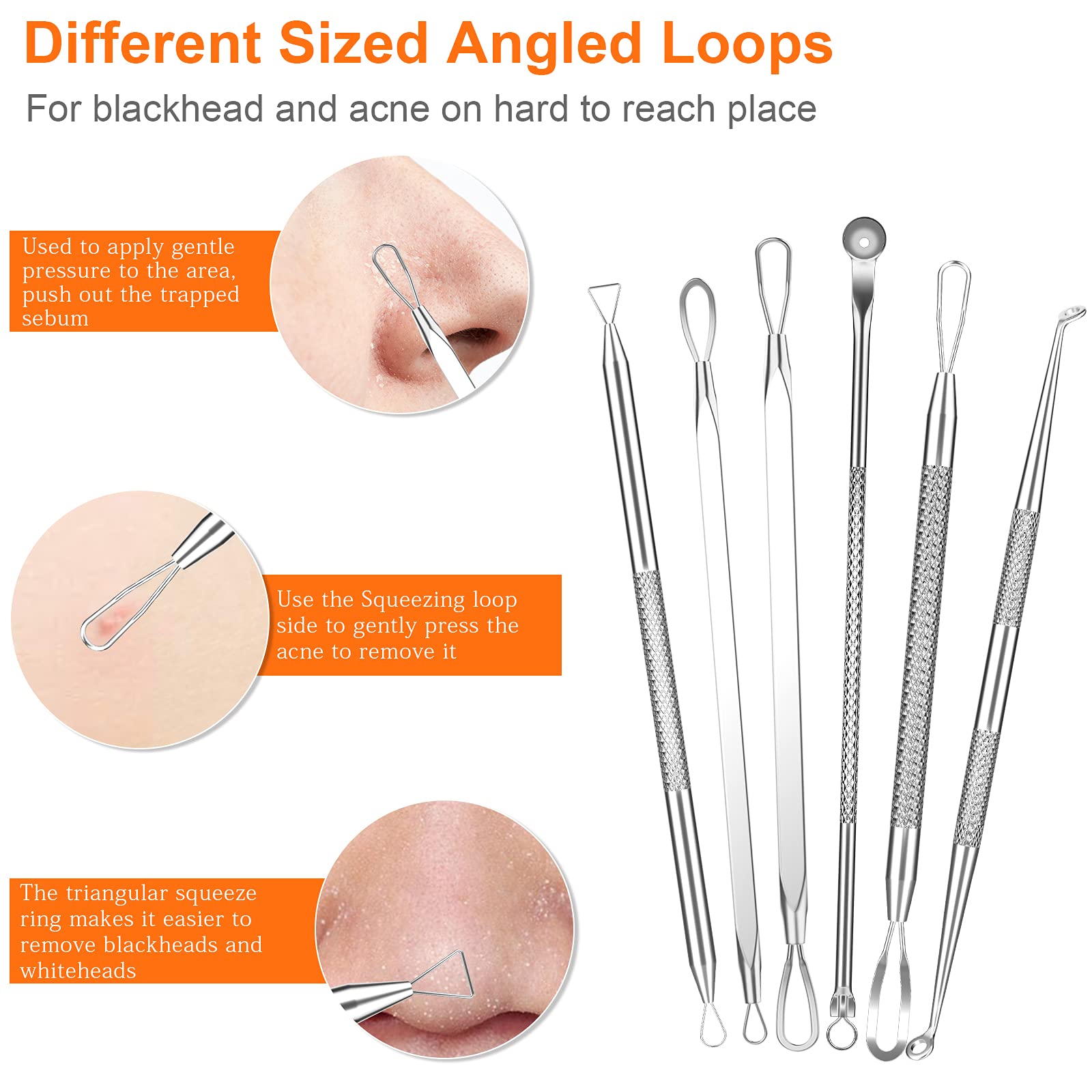 Pimple Popper Tool Kit, 15 PCS Blackhead Remover Comedone Acne Extractor Tools, Professional Sharp Stainless Skin Blemish Removal Pimple Tools with Metal Case