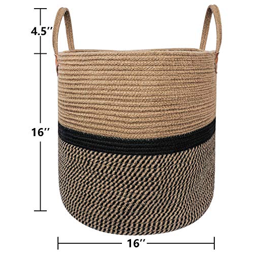 CHICVITA Large Jute Basket Woven Storage Basket with Handles (Set of 2)