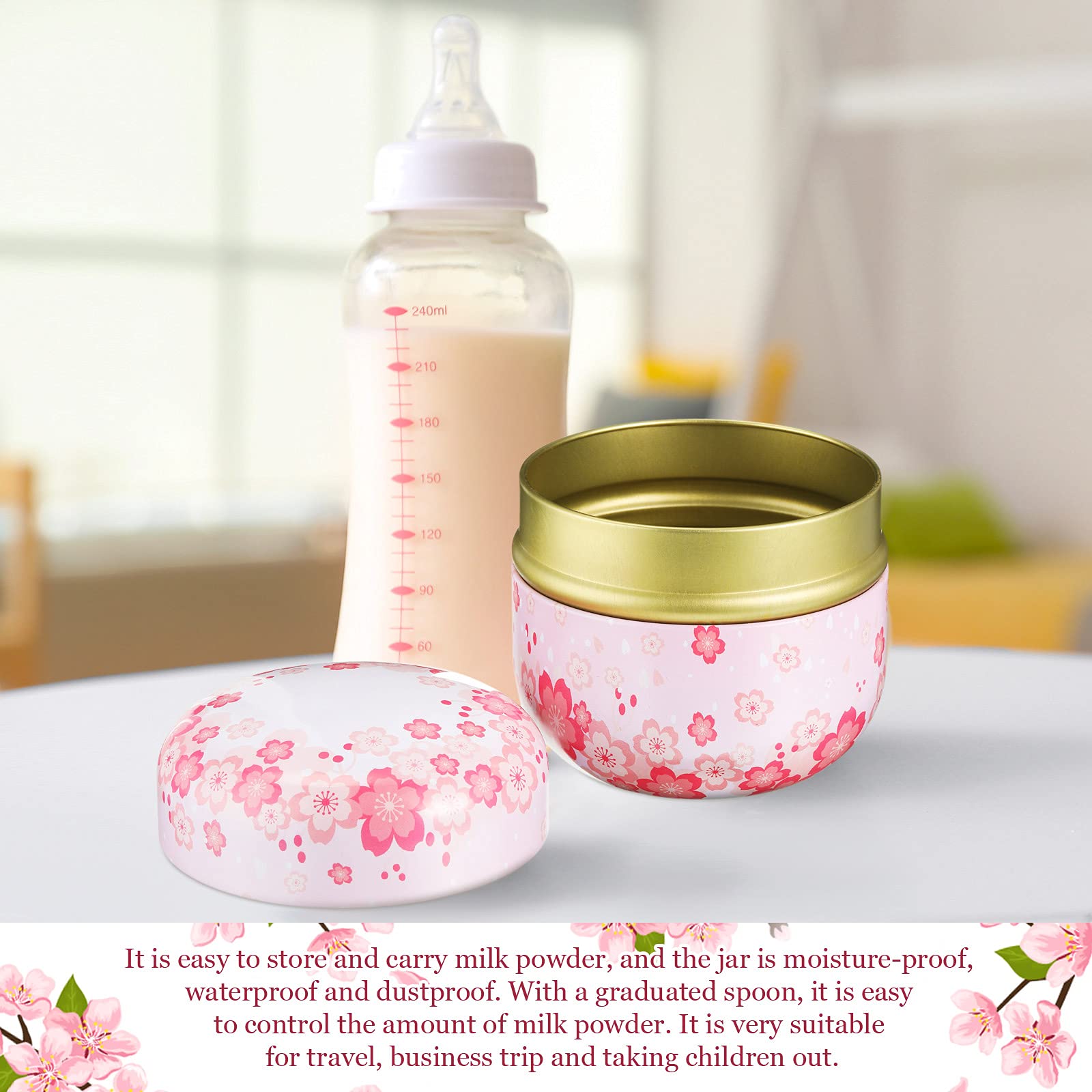 Chengu 2 Sets Body Powder Puff and Container, 2 Soft Puffs 2 Spoon and 2 Dusting Loose Powder Container for Baby Women Home and Travel Use