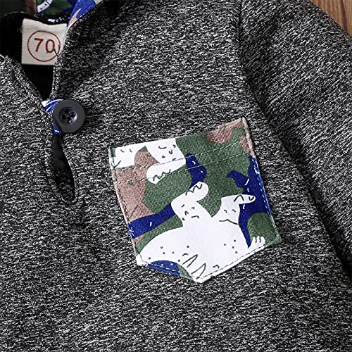 Viworld Toddler Baby Boy Clothes Infant Long Sleeve Hoodie Tops Dinosaur Print Pants Fall Winter 2pcs Outfit Set (Grey, 3-4T)