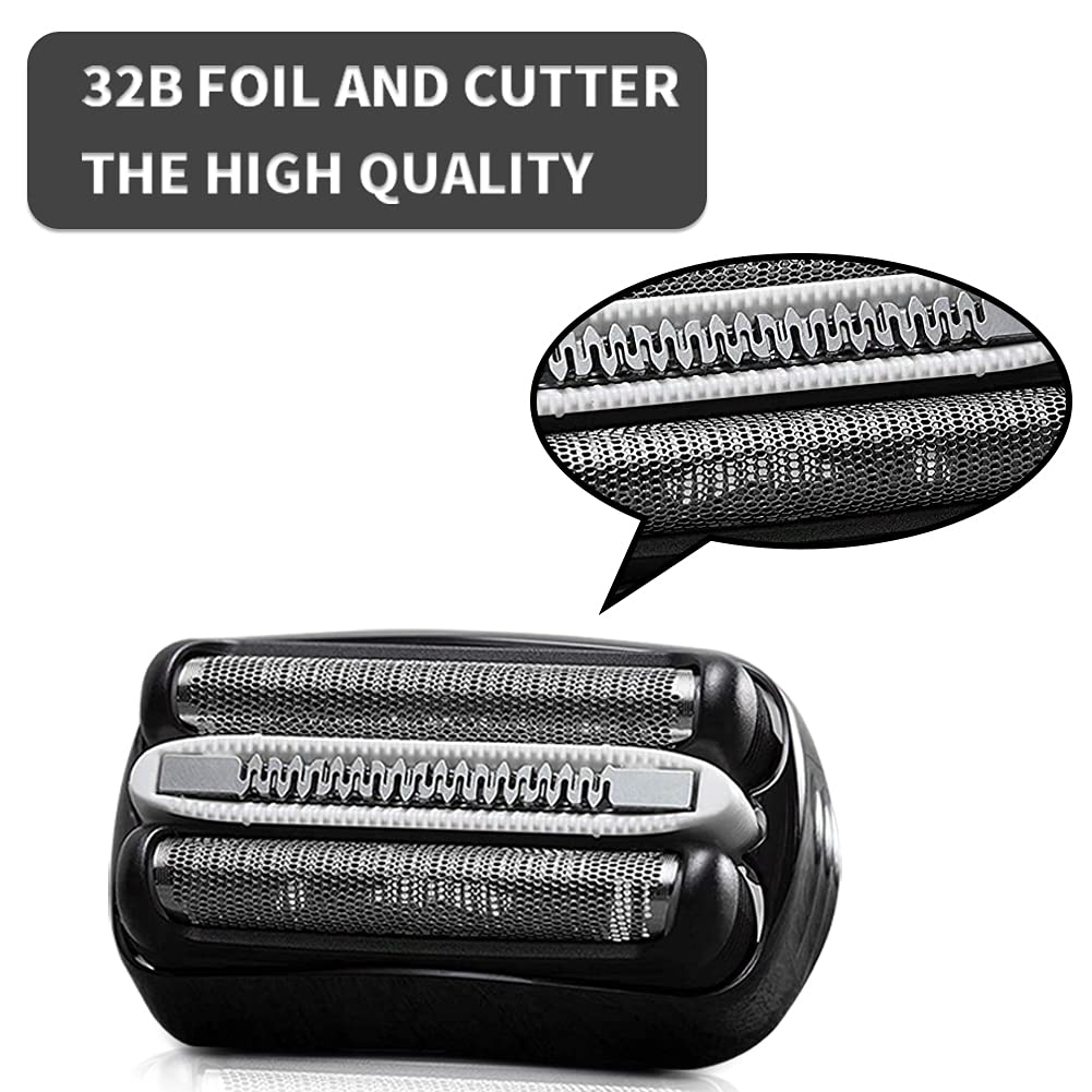 32B Series 3 Shaver Foil & Cutter Replacement Part for Braun Series 3 - Compatible with Braun Series 3 Replacement Head 320 330 340 350CC 370cc-4 390cc-4 3000s 3010s 3040s 3050cc 3070cc