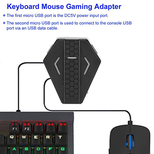 Kafuty-1 Keyboard and Mouse Converter,Gaming Keyboard and Mouse USB Adapter Converter for X-360/X-1/P3/P4/N-Switch Game Console Gamepad,Black(Black)