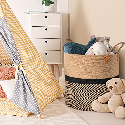 CHICVITA Large Jute Basket Woven Storage Basket with Handles (Set of 2)