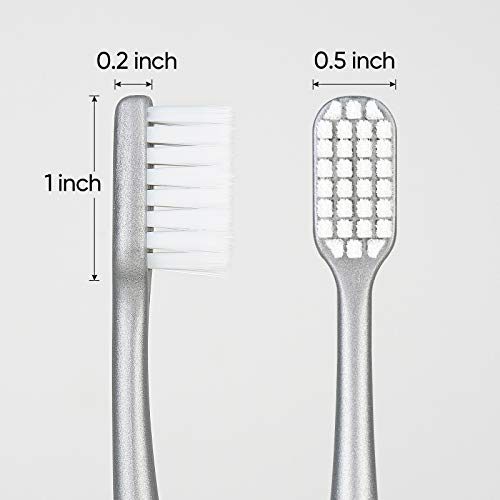 Mcuy Ultra Soft Nano Toothbrush for Sensitive Teeth and Gums Care, Extra Soft Silko Toothbrush for Adults and People with Braces, 4 Count