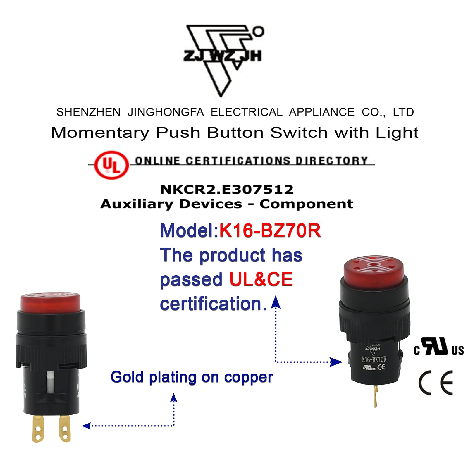 16MM Buzzer Red Indicator Light Lamp 24VDC LED Red 5/8" Installation Hole Alarm Signal Indicator Electrical Control Panel DIY 2Pcs (Red with Light,24VDC, Round)