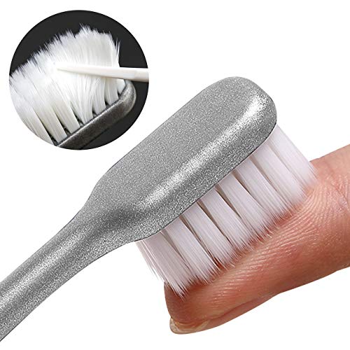 Mcuy Ultra Soft Nano Toothbrush for Sensitive Teeth and Gums Care, Extra Soft Silko Toothbrush for Adults and People with Braces, 4 Count