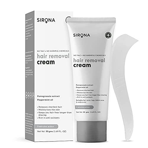 Sirona Hair Removal Cream for Women - 1.69 Fl Oz | with No Talc, No Harmful Chemicals | Ideal for Bikini Line,Underarm, Legs| Dermatologically Tested