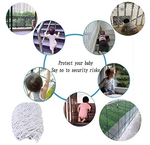 MAGFYLY Banister Guard net Balcony Protection Net, Cat Net, for Stair Anti-Fall Net Children Safety Net Construction Construction Nylon Rope Net Goods Net Outdoor Partition Fence Net 2m 3m