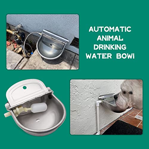 Automatic Cow Drinking Water Bowl,304 Stainless Steel Animal Waterer Bowl for Horse,Goat,Pig,Dog, with 1/2 Float Valve