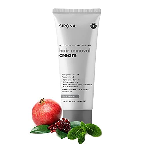 Sirona Hair Removal Cream for Women - 1.69 Fl Oz | with No Talc, No Harmful Chemicals | Ideal for Bikini Line,Underarm, Legs| Dermatologically Tested