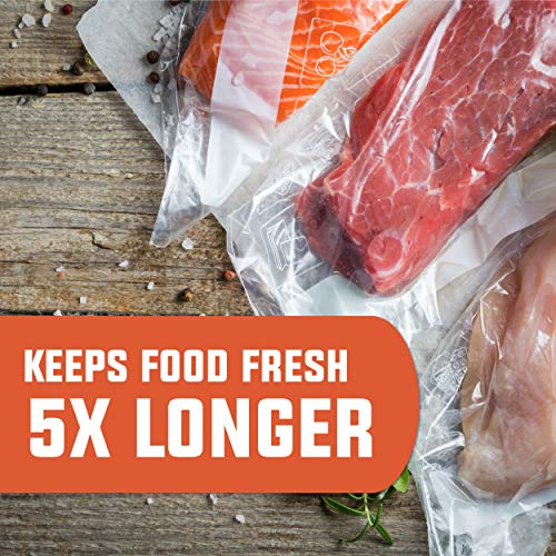 PrimalTek 8” x 20’ Cut-to-Size Vacuum Bag Rolls — 6 Rolls Included, User Friendly for Food Preservation — Microwave, Freezer and Boil Safe, BPA-Free, Compatible with Most Vacuum Sealer Machines