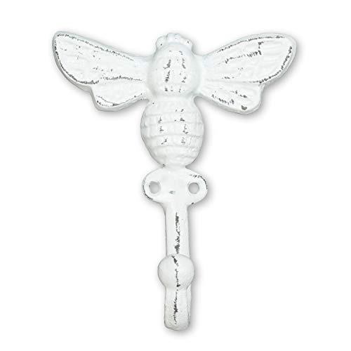 Abbott Collection 27-FOUNDRY-0350 Bee Single Hook, White