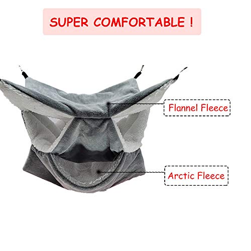 Oncpcare Small Pet Cage Hammock, Triple-Layer Sugar Glider Hammock, Hamster Cage Accessories Bedding Cozy Small Animals Bed for Chinchilla Parrot Sugar Glider Ferrets Rat Hamster Rat Playing Sleeping