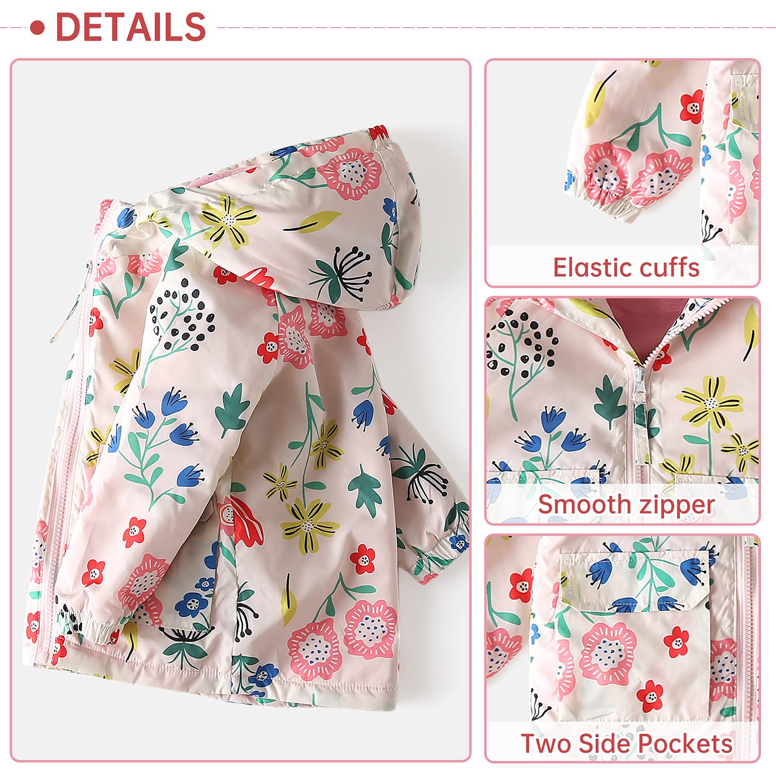 Happy Cherry Infant Fleece Lined Jacket Hooded Coat Zipper Fall Coat Long Sleeve Thick Warm Outerwear Style 2 2-3T