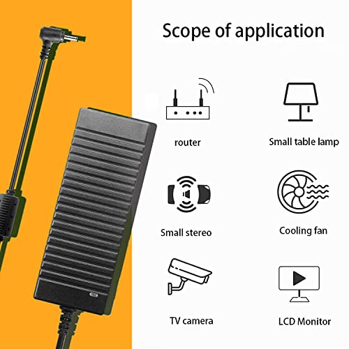 24V Power Supply Adapter, LONGSING 24V 5A AC DC Adapter, AC 100-240V to DC 24V, 5.5X 2.5mm DC Plug, Input 100V-240V, Output 24V 5A 120W, with DC Female Connector