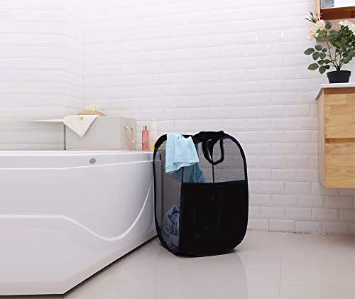 DYT Mesh Pop up Laundry Hamper, Collapsible Clothes Hampers, Easy to Carry with Portable Handles