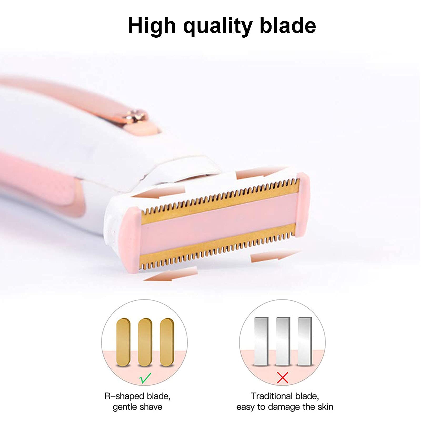 3PCS LinMei Razor Replacement Heads Compatible for Finishing Touch Flawless Body Rechargeable Ladies Shaver and Trimmer with USB Charger, 2 Cleaning Brush