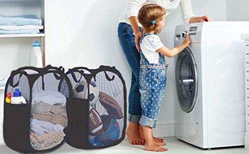 DYT Mesh Pop up Laundry Hamper, Collapsible Clothes Hampers, Easy to Carry with Portable Handles