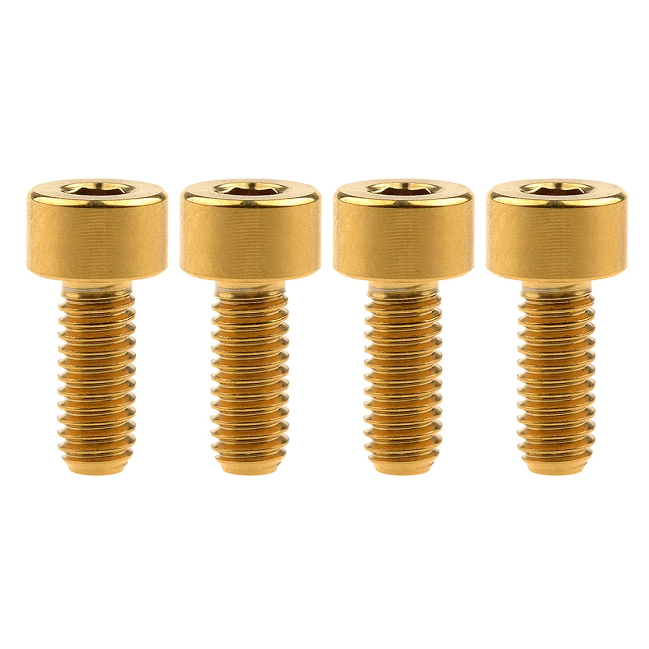Wanyifa Titanium Cap Allen Socket Head Bolts M4 10 12 15mm Screw Pack of 4 (M4x10mm, Gold)