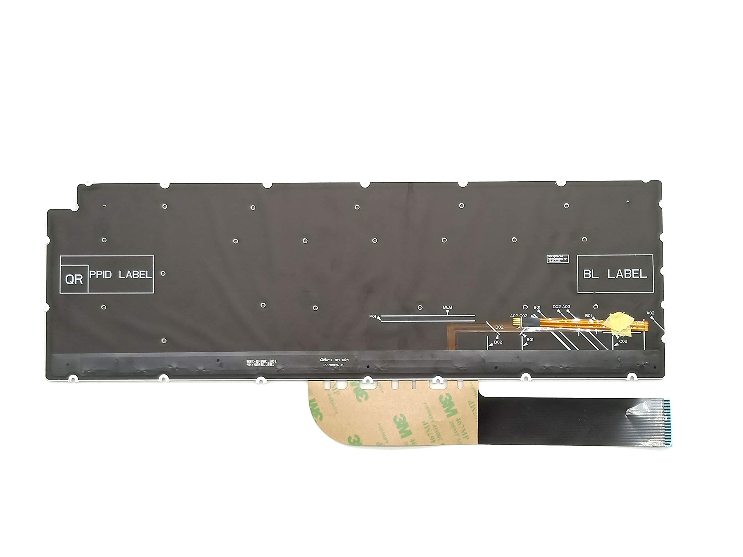 Replacement Keyboard for Dell inspiron 15 3501 3502 3505 5501 5502 5508 5584 5590 5593 5594 5598, inspiron 15 7500 7501 7590 7591, Latitude 3510 Series Laptop Black Frame with Backlit US Layout