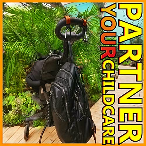 XIBAO 4PCS Stroller Hooks, Stroller Organizer Hook Clip, Convenient Stroller Accessories Mommy Bag Hooks, for Hanging Diaper Bags Purse (Black)
