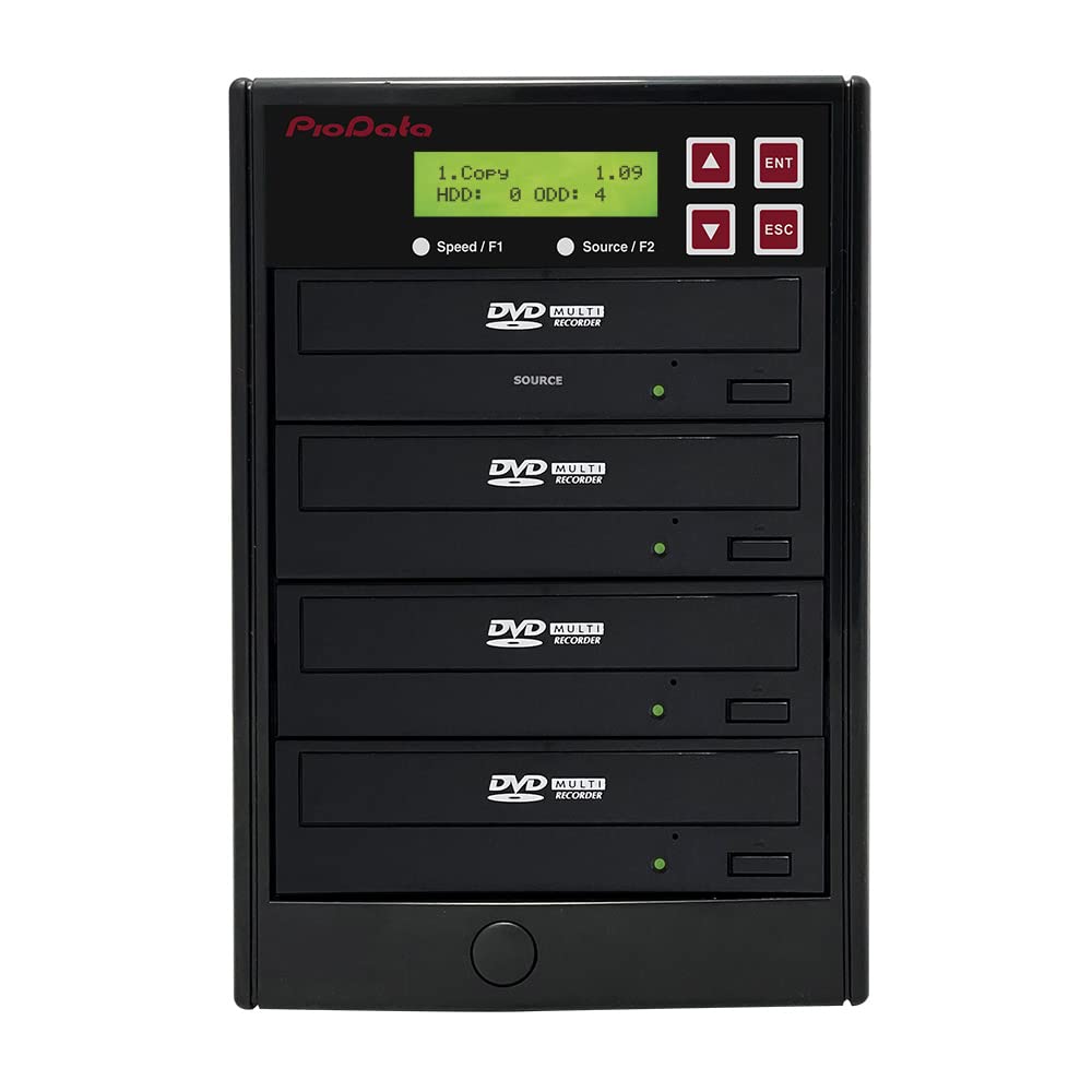 Piodata 1 to 3 24X Burner M-Disc Support CD DVD Duplicator - Standalone Copier Duplication Tower PIO-S3T-DVD-BK