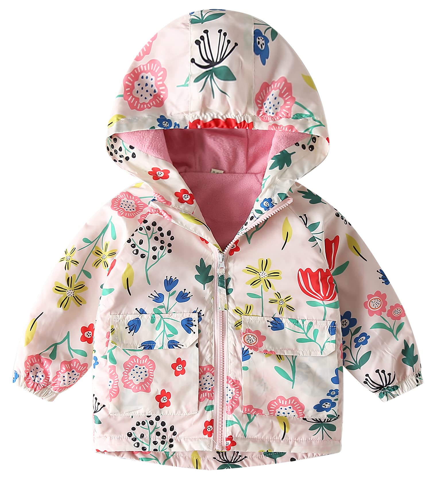 Happy Cherry Infant Fleece Lined Jacket Hooded Coat Zipper Fall Coat Long Sleeve Thick Warm Outerwear Style 2 2-3T