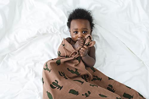 Leyl&Ari Muslin Swaddle Blanket 100% Organic Cotton Lightweight Receiving Wrap for Infant & Newborn (Cactus, 47X47)