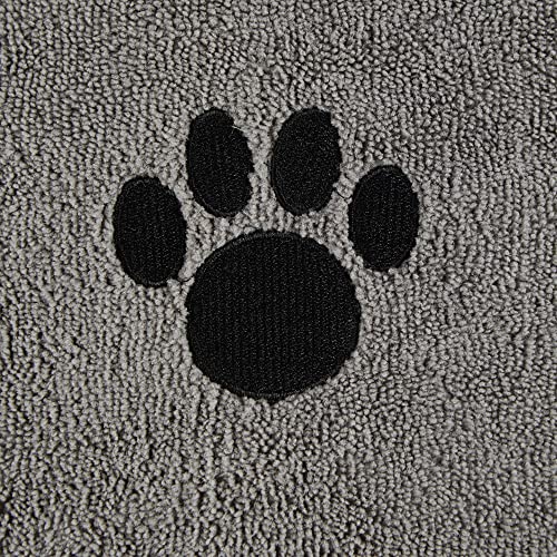 Bone Dry Pet Grooming Towel Collection Embroidered Absorbent Microfiber Drying Set, 15x30, Gray, 3 Count