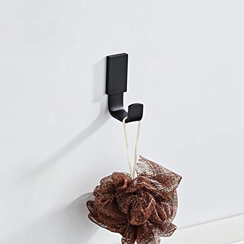 Flybath Coat Hook Brass Robe Towel Hooks Contemporary Style Matte Black Finish Wall Mounted - 6 Pack