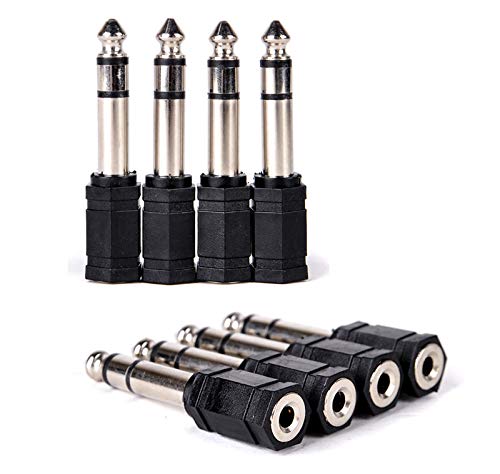 8Pcs 6.35mm Male to 3.5mm Female Plug Stereo Adapter 1/4 inch Stereo Male Plug to (1/8 Inch) Female Stereo Audio Headphone Jack Adapters Socket Mini Jack Adaptor