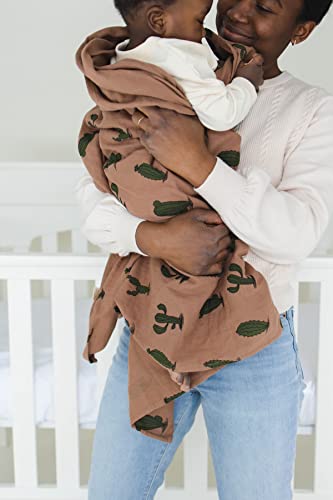 Leyl&Ari Muslin Swaddle Blanket 100% Organic Cotton Lightweight Receiving Wrap for Infant & Newborn (Cactus, 47X47)
