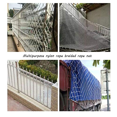 MAGFYLY Banister Guard net Outdoor Partition Protection Net, Cat Net for Balcony Anti-Fall Net Stairs Child Safety Net Construction Nylon Net, White (Size : 13m(310ft))