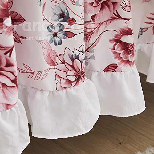 Brandream Girls Nursery Bedding Pink Floral Crib Bedding Set 3 Piece Farmhouse Baby Blanket Set, 3 Piece