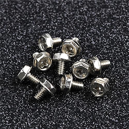 Connectors (20x Screw+20x Motherboard Riser +20x Washer) 6.5mm 6-32-M3 Computer Golden Motherboard Riser+Screws + Red Washers LX0A - (Color: B)