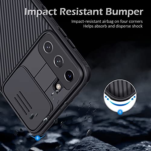 CloudValley for Samsung Galaxy S21 Case with Camera Cover, Full-Body Protective & Slim Fit, Camera Protection Case Only for Samsung Galaxy S21 5G 6.2 inch (2021 Release)-Black