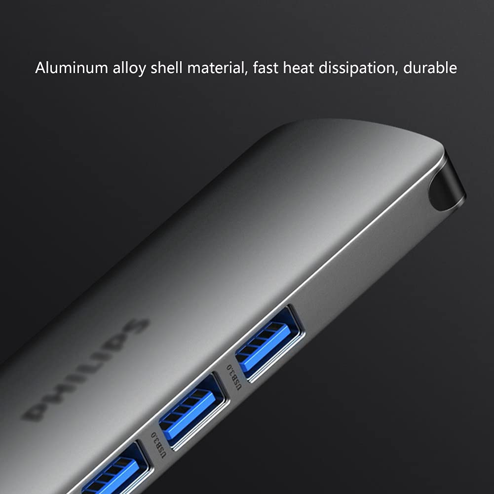 Port Expander USB C Hub 8-in-1 USB C Docking Station with Ethernet, HDMI, 3 USB3.0, SD/TF Card Reader, USB-C PD Compatible USB C Device USB Splitter