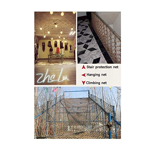 MAGFYLY Banister Guard net Hemp Rope Net, Children's Stairs Anti-Fall Safety Net, Restaurant Bar Partition Net, Photo Wall Decoration Net, Balcony Obstacle Scenic Fence Protection Net 1x9m