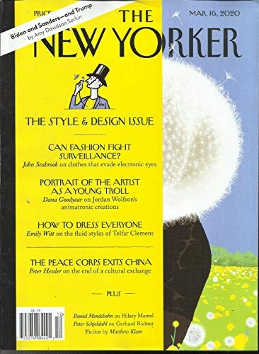 THE NEW YORKER MAGAZINE, THE STYLE & DESIGN ISSUE MARCH, 16th 2020