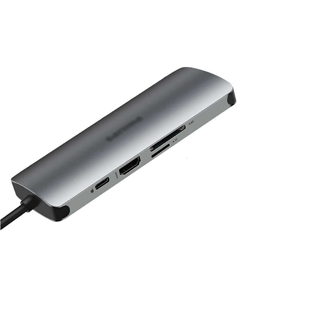 Port Expander USB C Hub 8-in-1 USB C Docking Station with Ethernet, HDMI, 3 USB3.0, SD/TF Card Reader, USB-C PD Compatible USB C Device USB Splitter