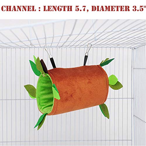 SEIS 5 Pcs Sugar Glider Hammock Set Pet Hanging Cage Accessories Leaf Design Small Animal Hammock Channel Ropeway Swing for Ferret Birds Parrot Squirrel (5 PCS)