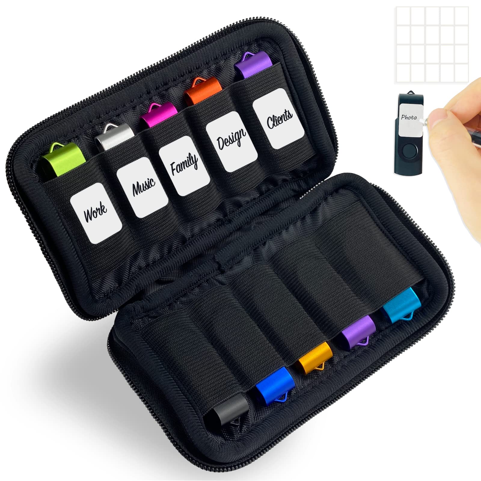 Flash Drive Case USB Storage Case JBOS USB Holder Storage Bag for USB Flash Drive Electronic Accessories Organizer for USB Flash Drive, USB Case, Thumb Drive Caes, Jump Drive Case, USB Organizer
