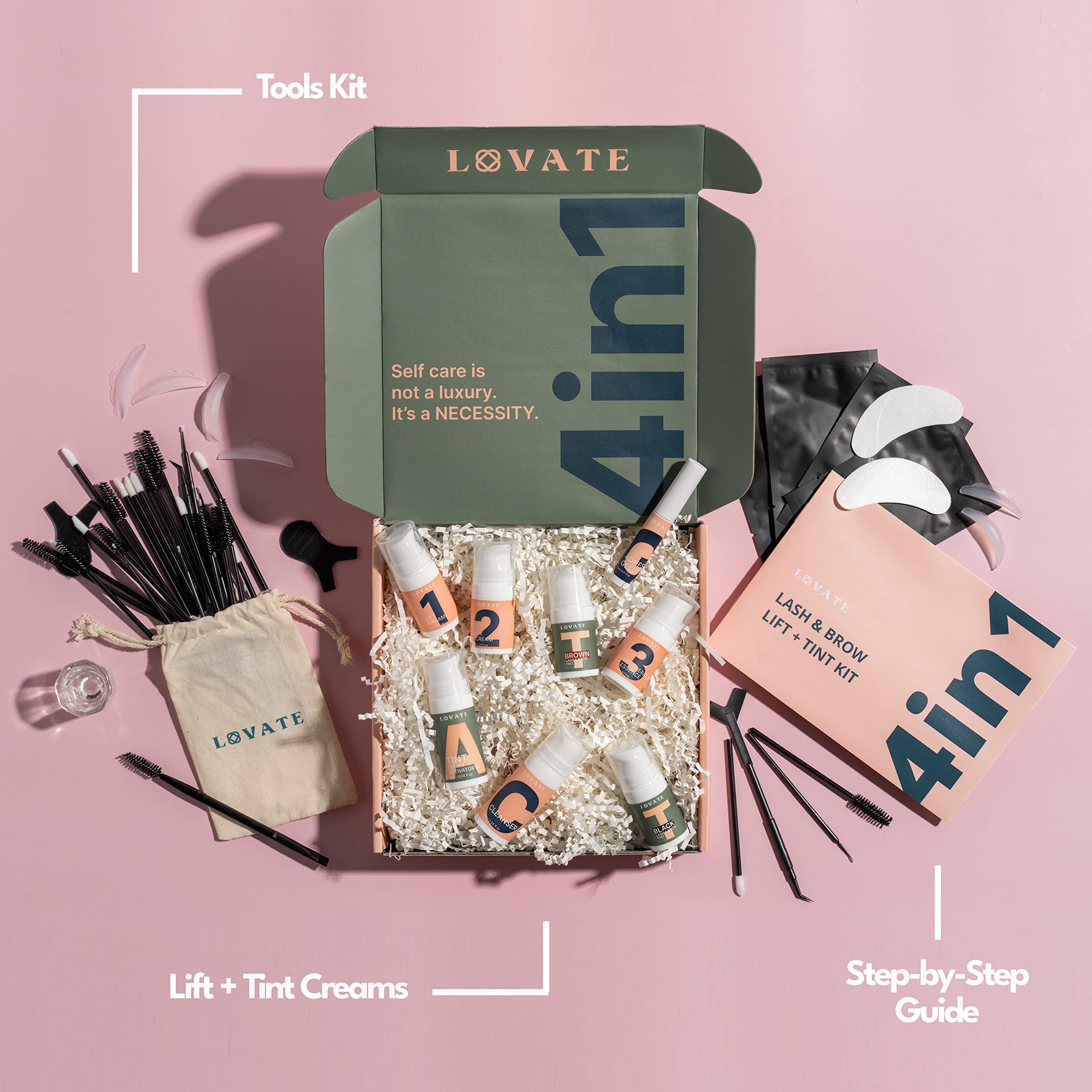 Lovate Beauty Lash Lift Kit with Color | Lash Lift Tool | Brow Lamination Kit | Eyelash Lift Kit | Eyelash Perm Kit | Eyebrow Lamination Kit