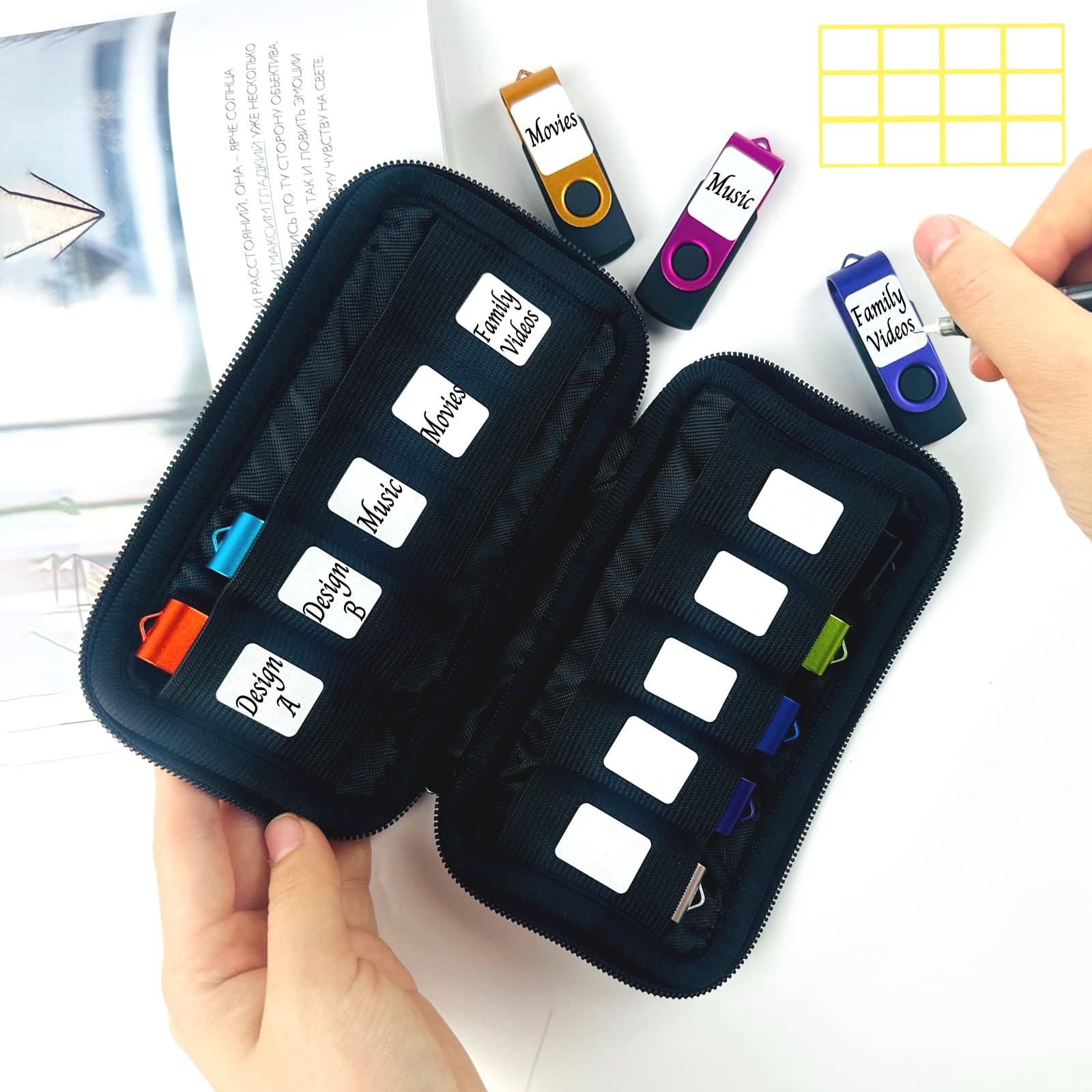 Flash Drive Case USB Storage Case JBOS USB Holder Storage Bag for USB Flash Drive Electronic Accessories Organizer for USB Flash Drive, USB Case, Thumb Drive Caes, Jump Drive Case, USB Organizer