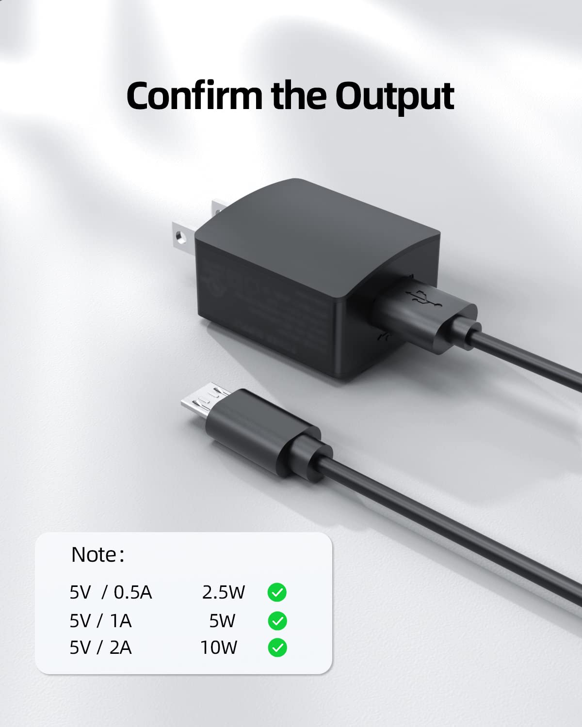 Micro-USB Wall-Charger Fit for Samsung-Galaxy-Tab A, E, S2, 3, 4, 7.0" 8.0" 9.6" 9.7" 10.1", SM-T580/350/280/113/377/560/713 Tablet with 5Ft Cable Power Cord