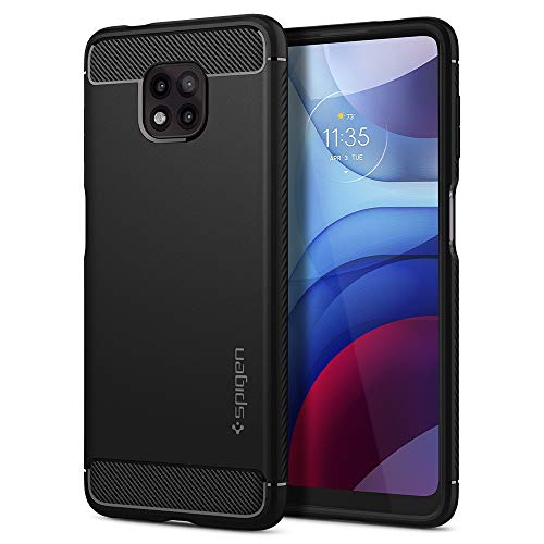 Spigen Rugged Armor Designed for Moto G Power (2021) Case [NOT Compatible with Moto G Power (2020)] - Matte Black