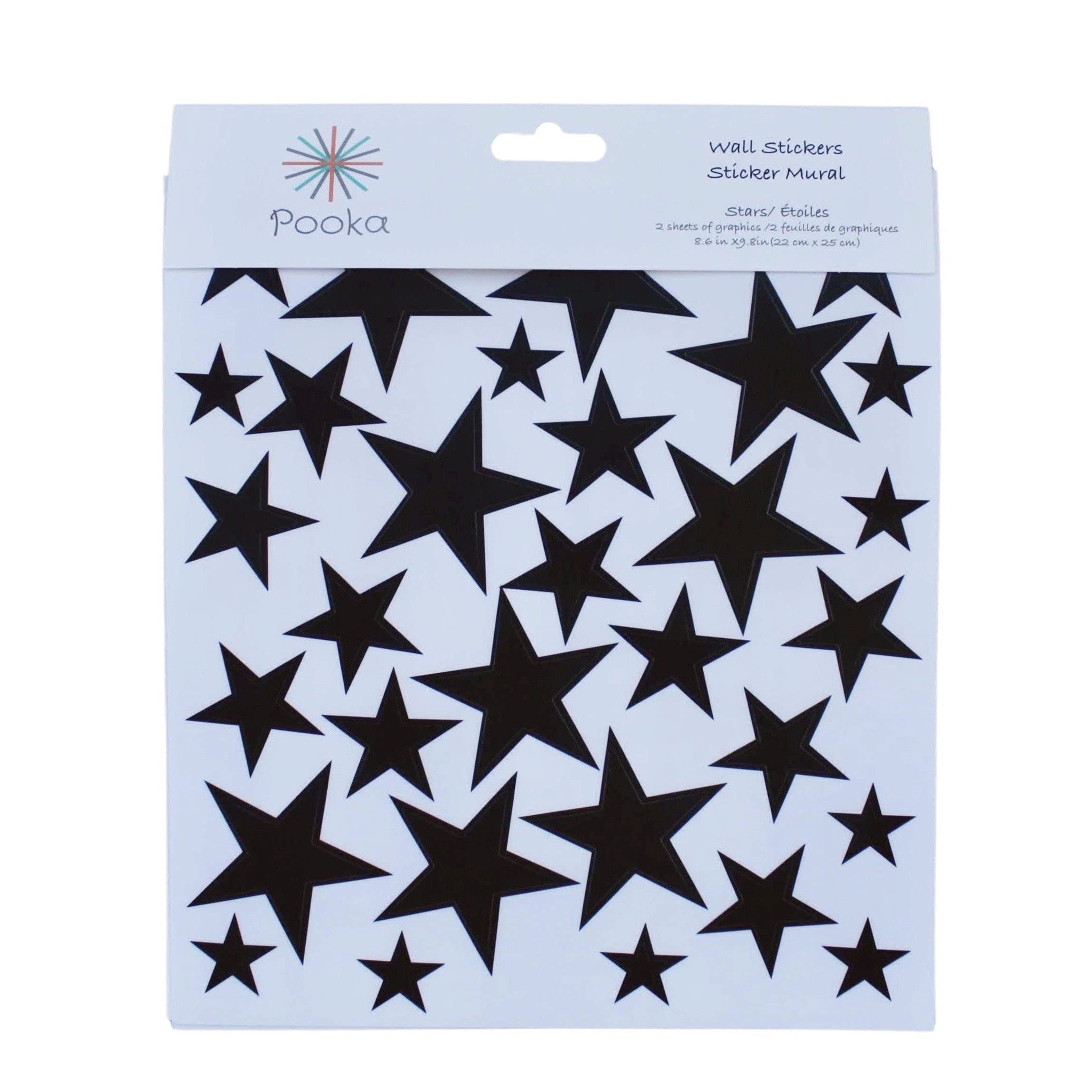 Stars Reusable Wall Decal - Black (66 Pcs) | Black Stars Wall Decal Stickers | Outer Space Birthday | Star Wars Birthday | Space Wall Decal | Black Wall Decal