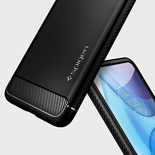 Spigen Rugged Armor Designed for Moto G Power (2021) Case [NOT Compatible with Moto G Power (2020)] - Matte Black